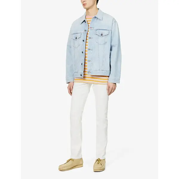 FRAME L'homme Slim-fit Tapered Stretch-denim Jeans - Whisper White