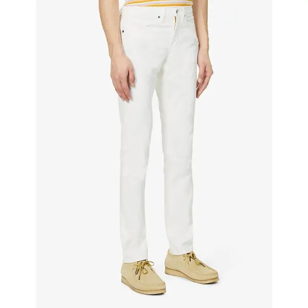 FRAME L'homme Slim-fit Tapered Stretch-denim Jeans - Whisper White