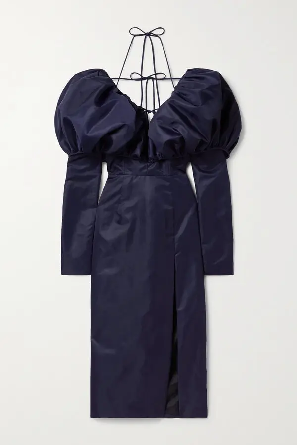 LAQUAN SMITH Faille Halterneck Midi Dress