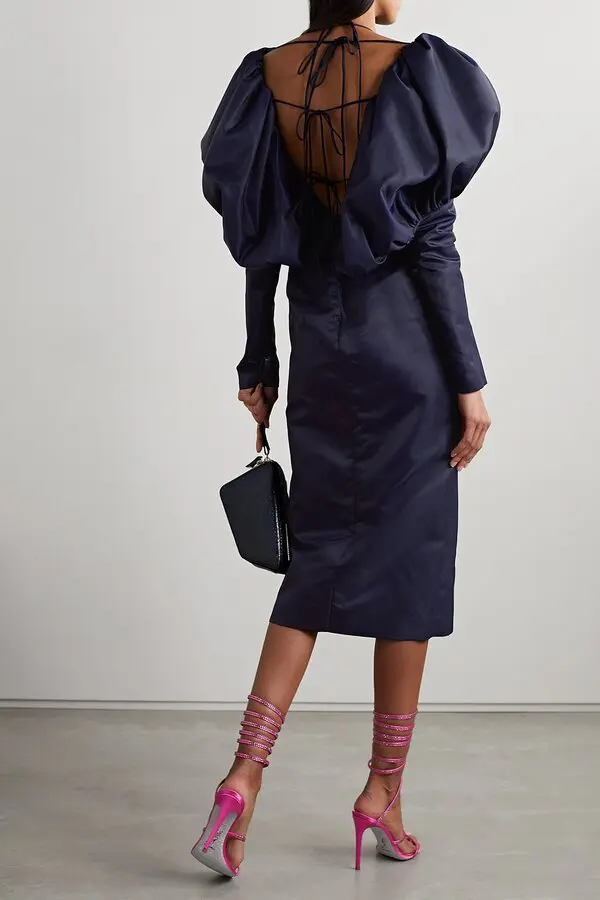LAQUAN SMITH Faille Halterneck Midi Dress