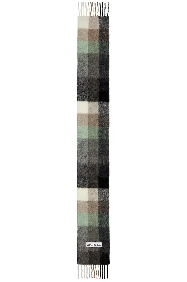 Acne Studios Heavy Scarf In Multi - Green  Grey & Black