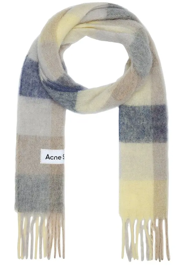 Acne Studios Heavy Scarf In Multi - Vanilla  Beige  & Lavender