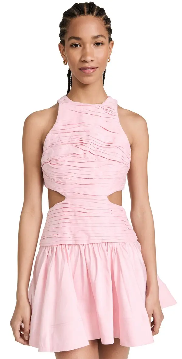 aje introspect cut out dress Aje Introspect Cut Out Mini Dress In Rose Pink - 50% Off