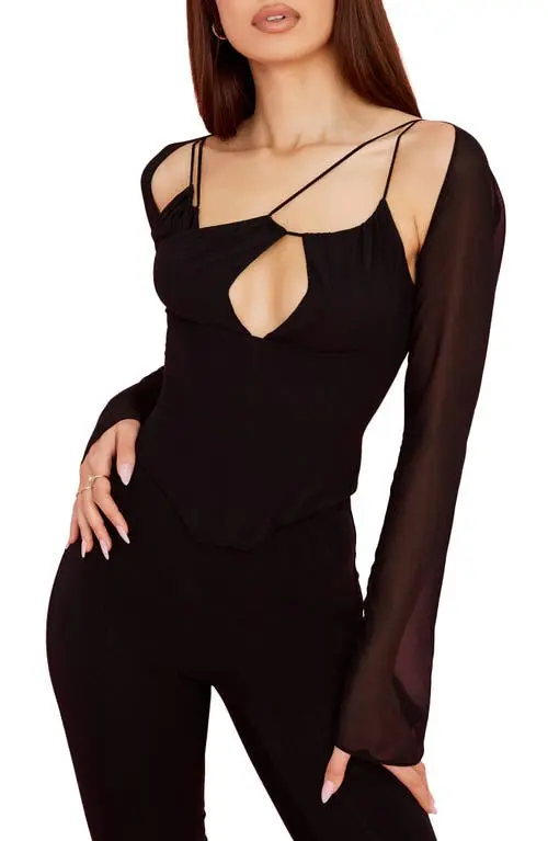 House Of Cb Florian Chiffon Corset Top