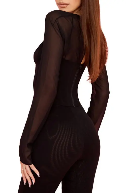 House Of Cb Florian Chiffon Corset Top