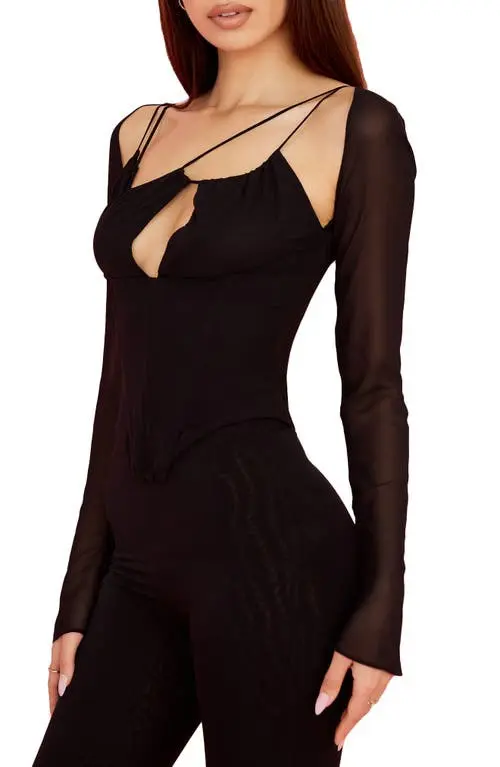 House Of Cb Florian Chiffon Corset Top
