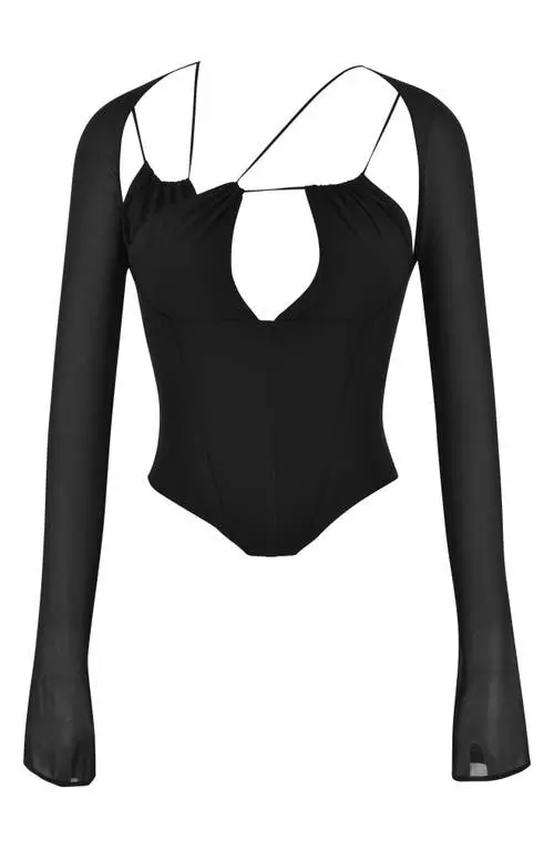 House Of Cb Florian Chiffon Corset Top