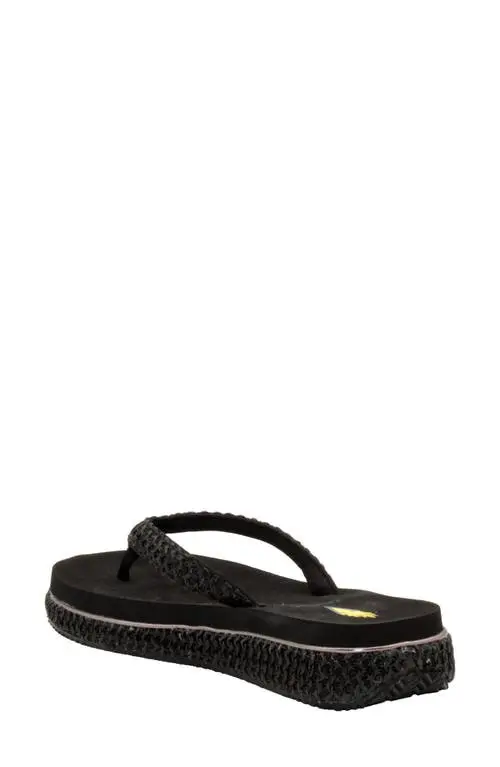 VOLATILE Palau Platform Flip Flop - Black Fabric