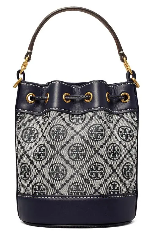 Tory Burch Mini T Monogram Bucket Bag - Tory Navy
