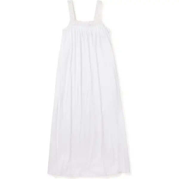 PETITE PLUME Camille Luxe Pima Cotton Nightgown - White