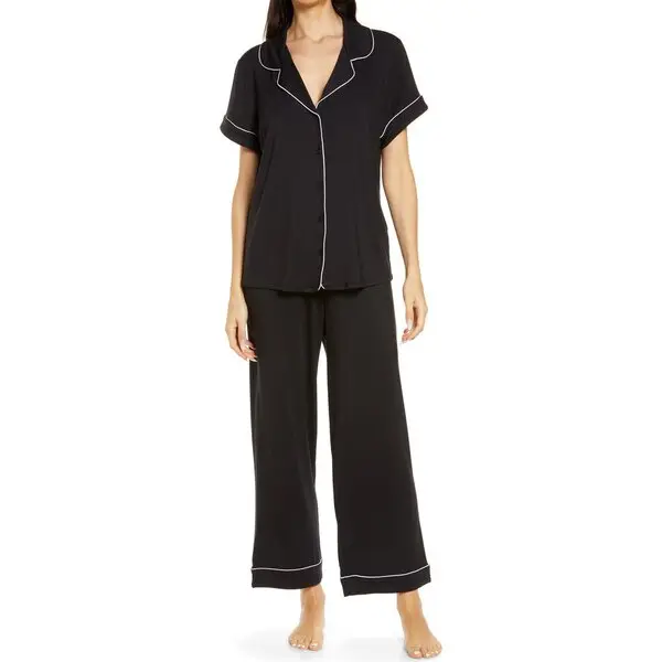 Nordstrom Moonlight Eco Crop Pajamas - Black