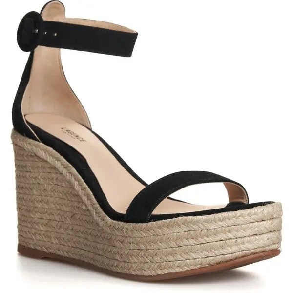 L'Agence Elysee Espadrille Platform Sandal - Black