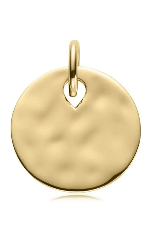 Monica Vinader Hammered Pendant Charm - Yellow Gold