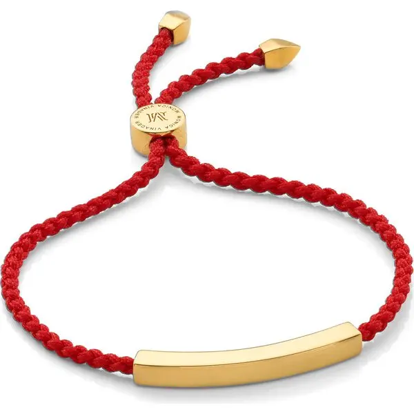 Monica Vinader Linear Bar Friendship Bracelet - Gold/coral