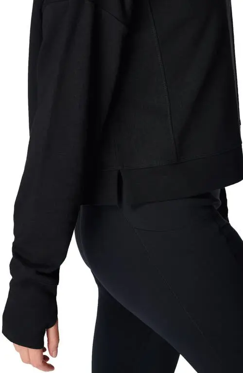 Sweaty Betty Cotton Blend Crop Sweatshirt - Black