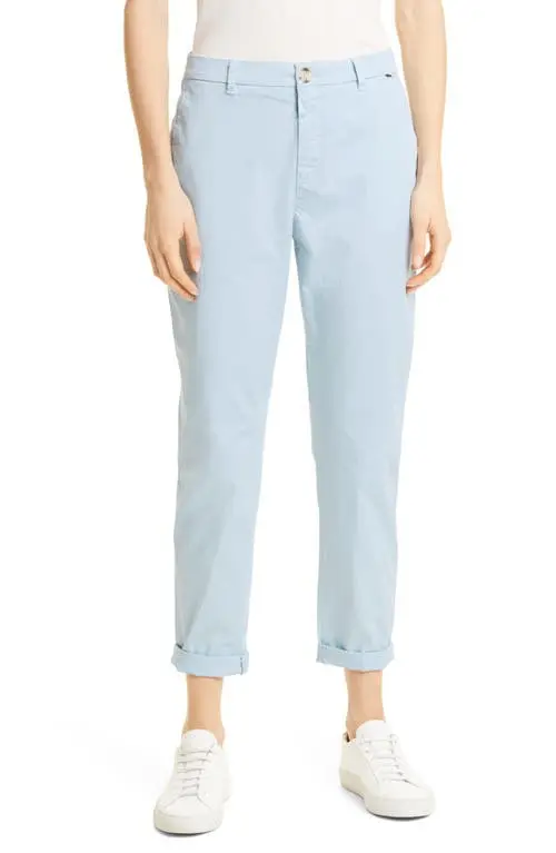 BOSS Tachini Flat Front Crop Stretch Cotton Chino Pants