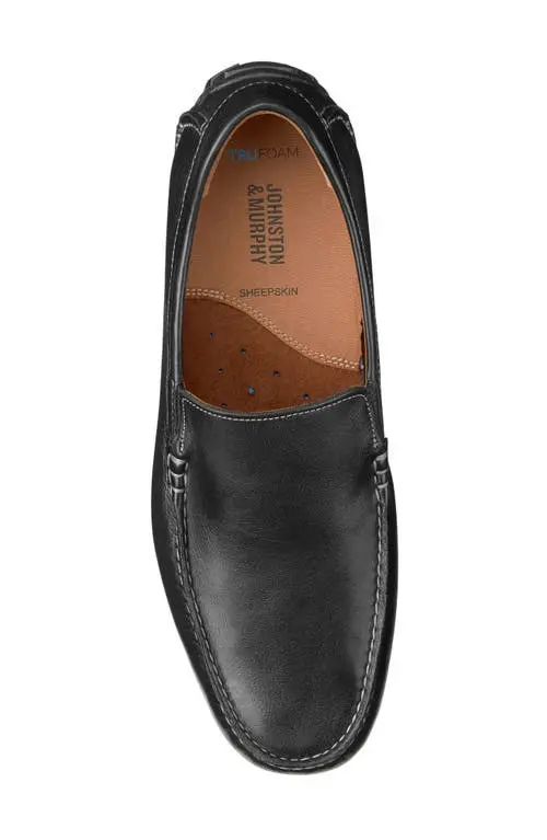 Johnston & Murphy Cort Venetian Loafer - Black Full Grain
