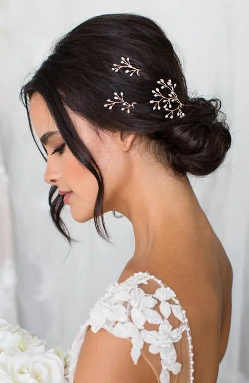 Brides & Hairpins Beryl Set Of 3 Hair Pins - Gold