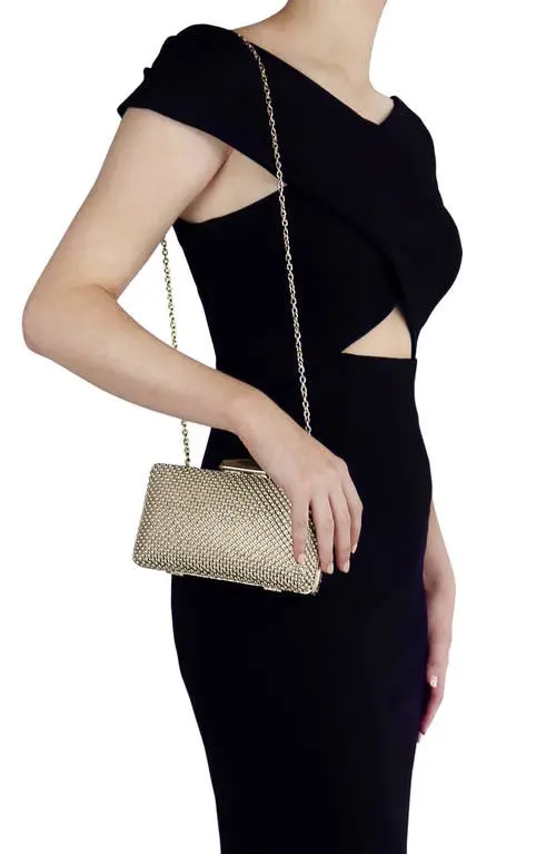 OLGA BERG Natasha Mesh Clutch - Gold