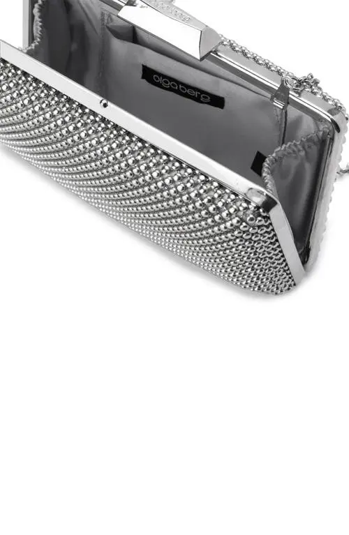 OLGA BERG Natasha Mesh Clutch - Silver