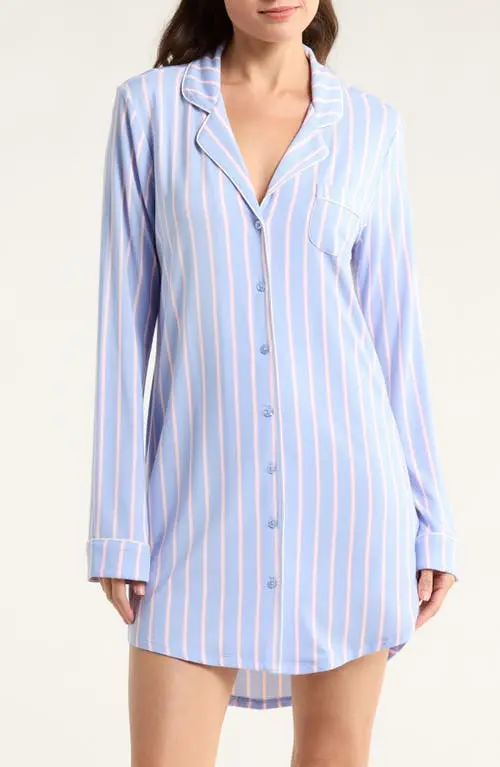 Nordstrom Moonlight Eco Nightshirt - Blue- Ivory Jane Pinstripe