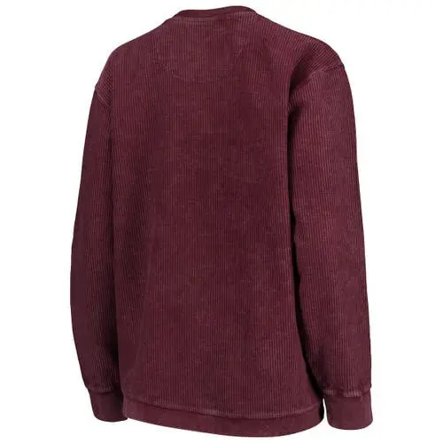 PRESSBOX Virginia Tech Hokies Comfy Cord Vintage Wash Basic Arch Pullover Sweatshirt