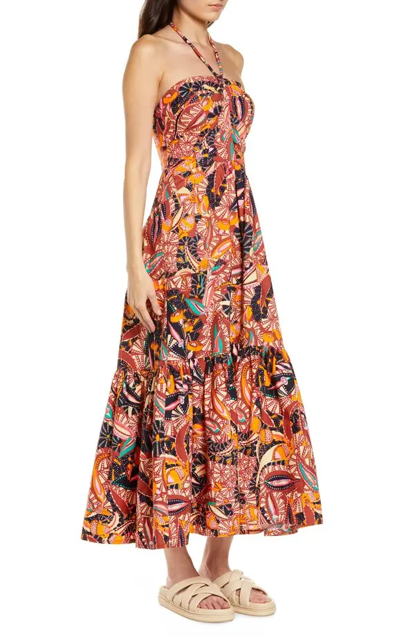 A.L.C. Adelle Cotton Halter Midi Dress