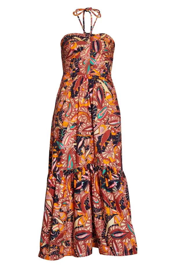 A.L.C. Adelle Cotton Halter Midi Dress