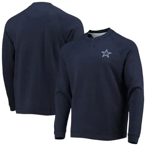 Tommy Bahama Dallas Cowboys Sunset Slub Raglan Henley Long Sleeve T-shirt - Navy