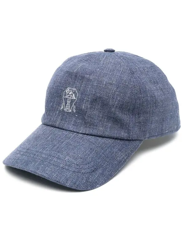Brunello Cucinelli Embroidered Baseball Cap - Blue