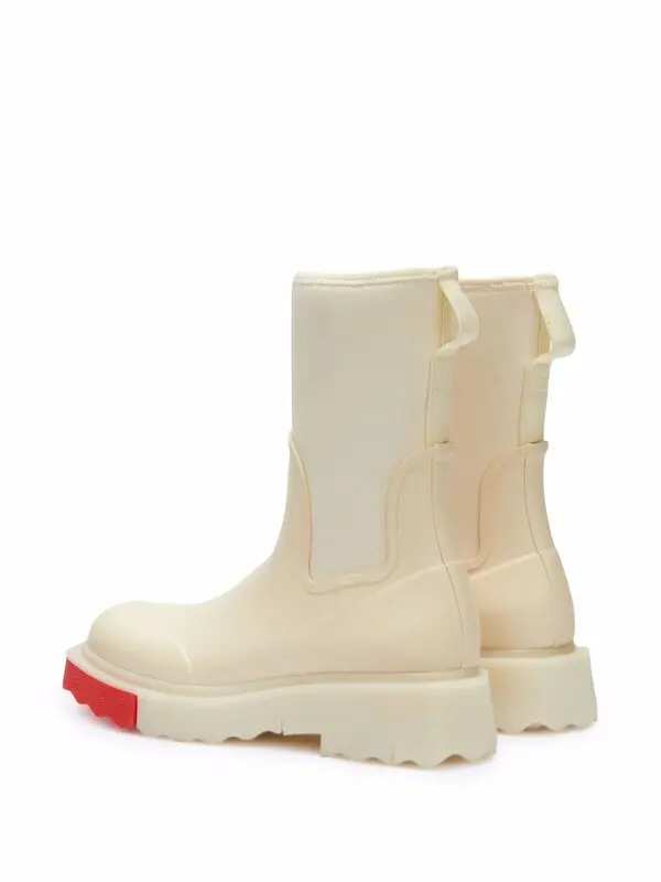Off-White Logo-print Rain Boots - Neutrals