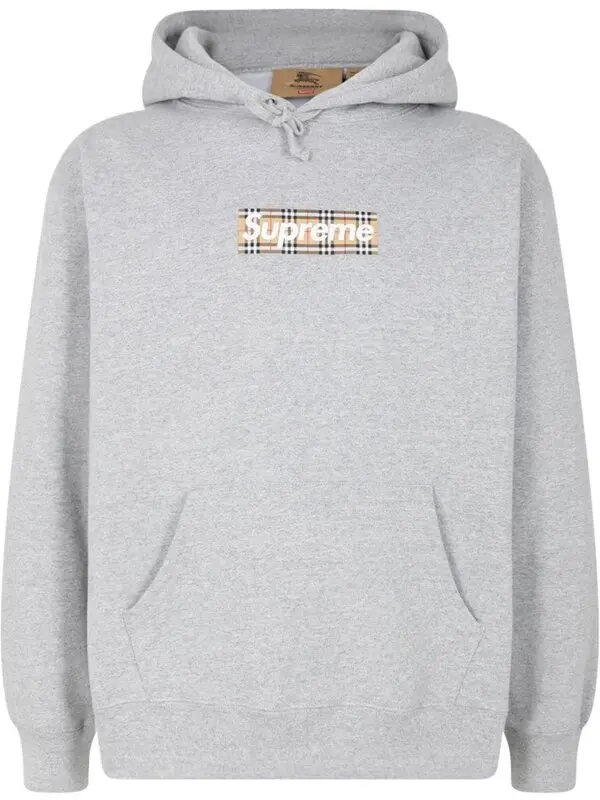 Supreme X Burberry Box Logo Hoodie - Grey