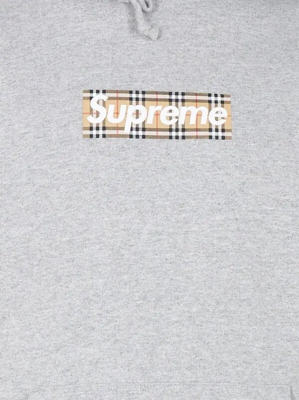 Supreme X Burberry Box Logo Hoodie - Grey