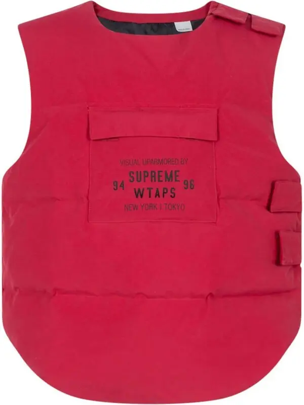 Supreme X Wtaps Tactical Down-Feather Vest - Red | Editorialist
