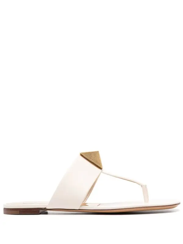 Valentino Garavani One Stud Flat Sandals - Neutrals
