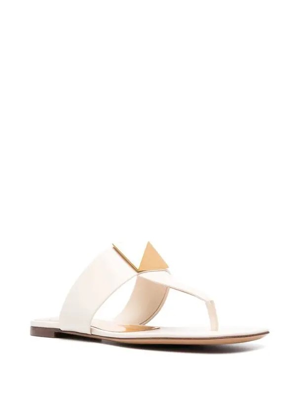 Valentino Garavani One Stud Flat Sandals - Neutrals