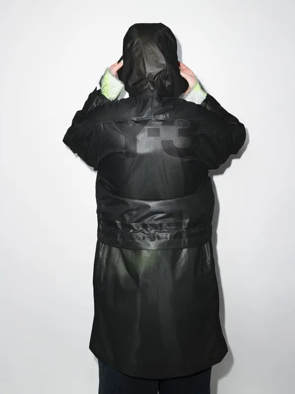 Y3 Hooded Midi Raincoat