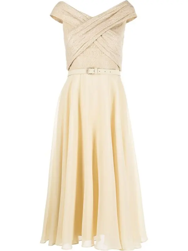Ralph Lauren Sequin-Embellished Off-Shoulder Cocktail Dress In Gold - 7%  Off | Editorialist