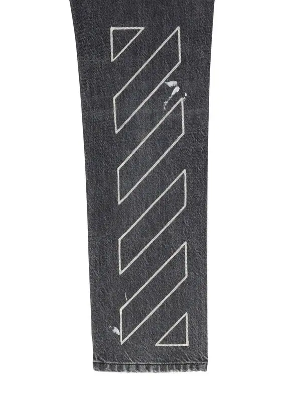 Off-White Diag-stripe Distressed Jeans