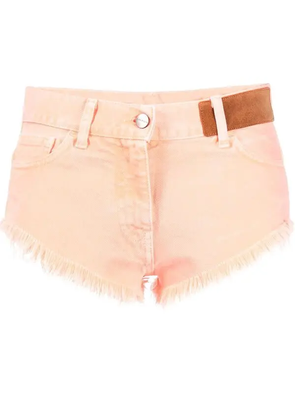 Palm Angels Denim Hot Pants - Orange