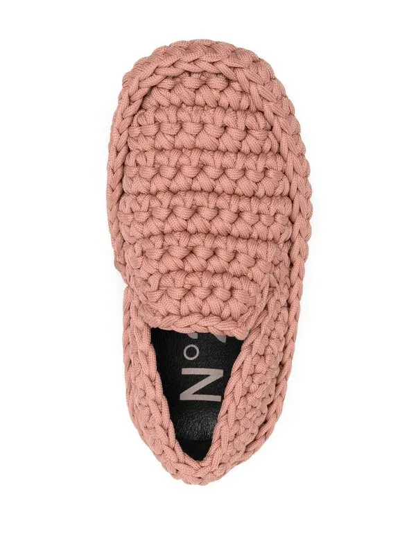 N°21 Knitted Slip-on Sneakers - Neutrals
