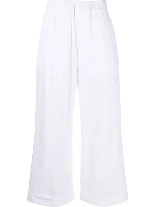 MAISON JEJIA Elasticated Waistband Cotton Culottes - White