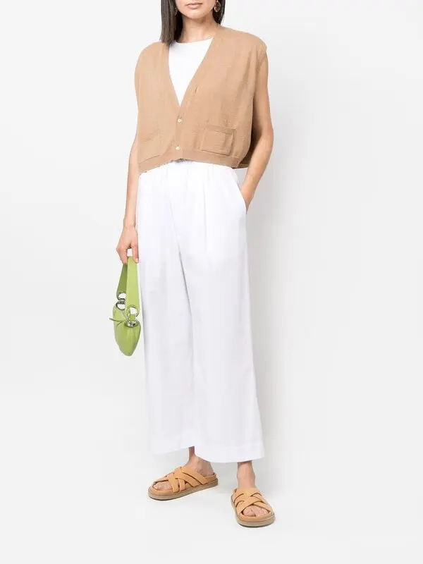 MAISON JEJIA Elasticated Waistband Cotton Culottes - White