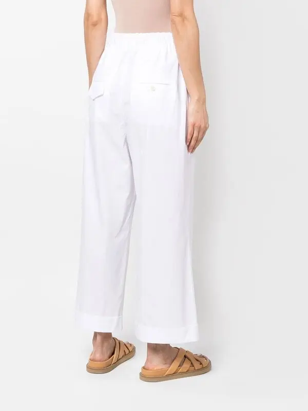 MAISON JEJIA Elasticated Waistband Cotton Culottes - White