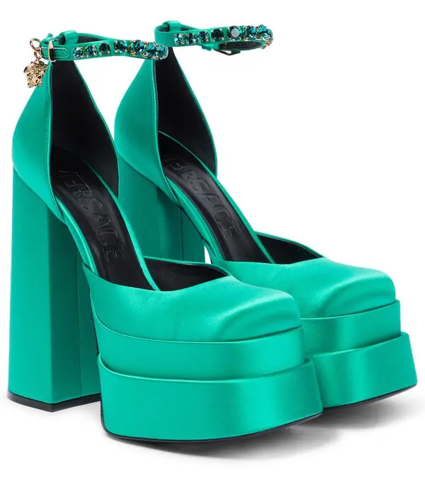 Versace Medusa Aevitas Satin Platform Pumps