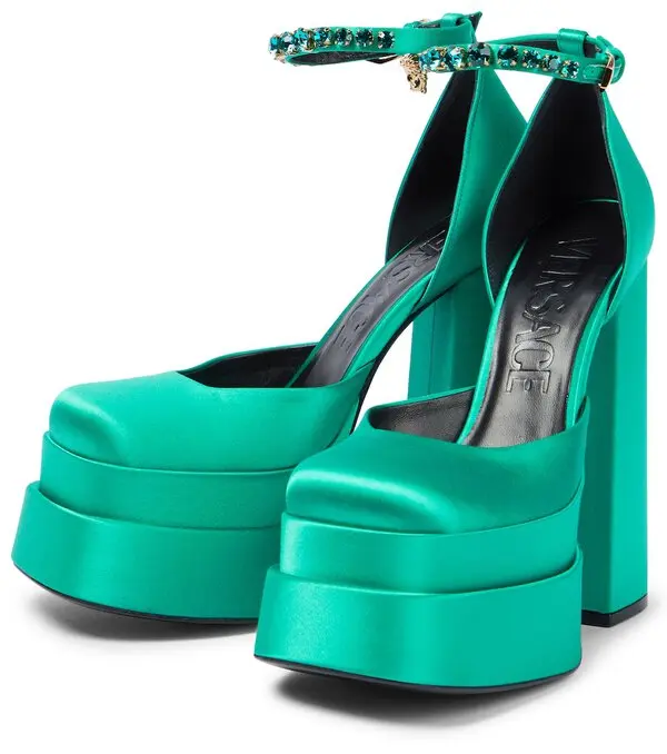 Versace Medusa Aevitas Satin Platform Pumps