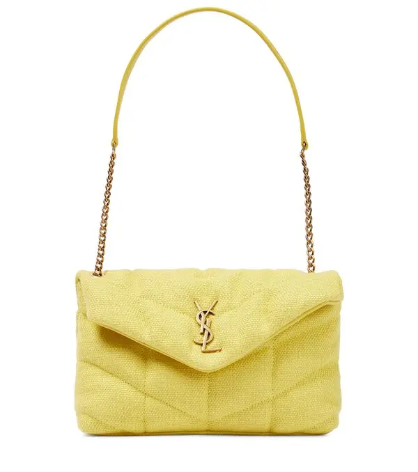 Saint Laurent Puffer Toy Canvas Shoulder Bag Yellow Editorialist