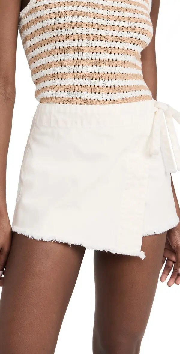 Free People Denim Skort - White