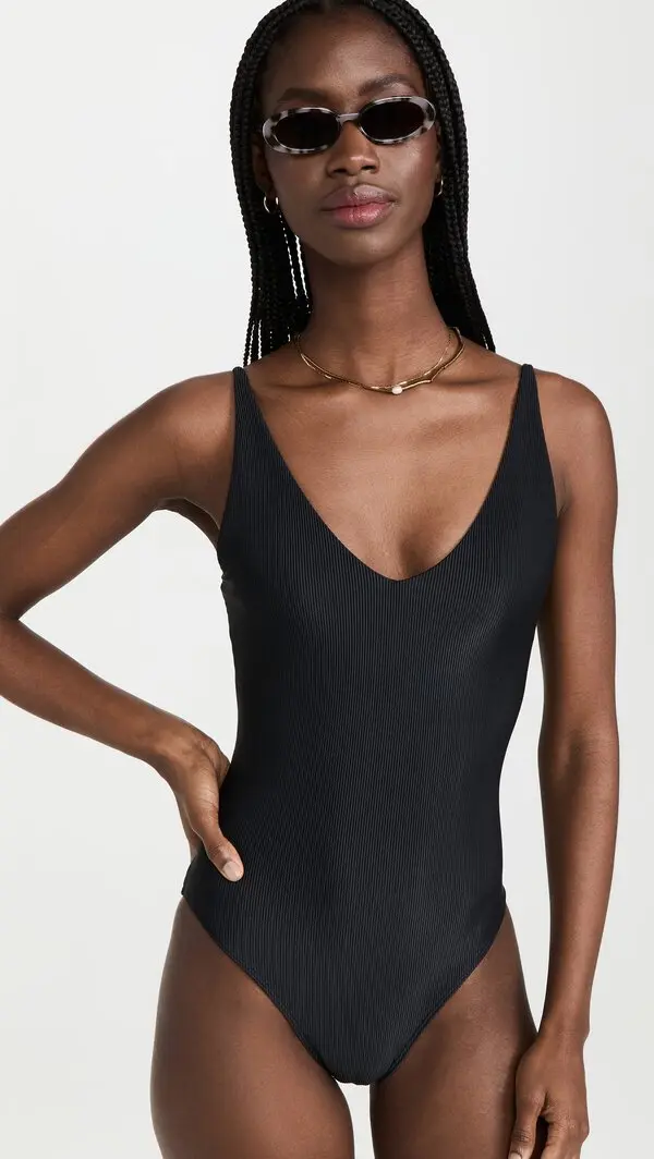 Beach Riot Reese Piece One Piece - Black