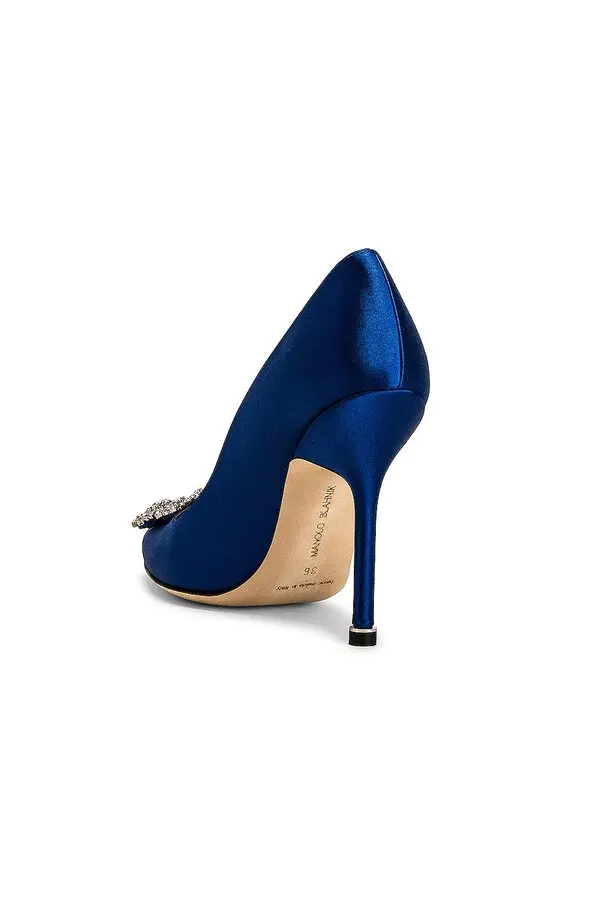 Manolo Blahnik Hangisi Satin Heel - Bright Blue